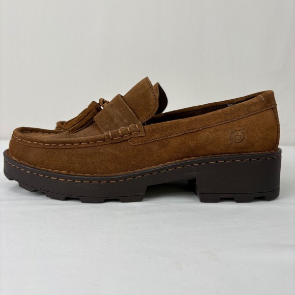 Born | Shoes | Born Capri Brown Suede Tassel Loafer Platform Chunky ...